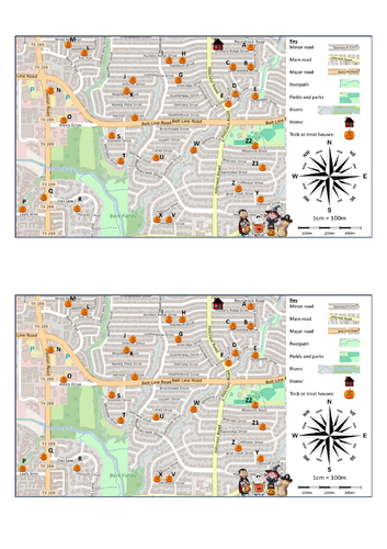 Geography Halloween mapping lesson! KS3 or KS4! Trick or Treat ...