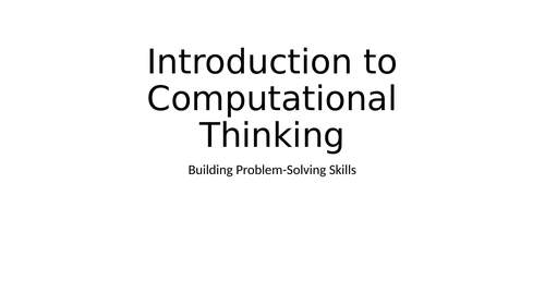 1. Key Stage 3 Computational Thinking (years 7-8) Lesson 1 | Teaching ...