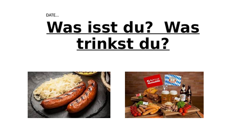 GERMAN FOOD AND DRINK - MEALS. | Teaching Resources