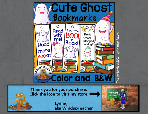 Ghost Bookmarks Read a Book | Teaching Resources