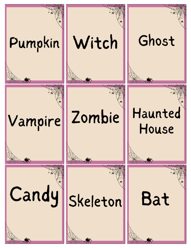 Halloween Vocabulary Bingo (English ESL) | Teaching Resources