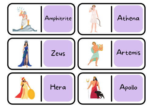 Greek Gods Dominoes Game | Teaching Resources