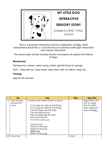 My Little Dog Sensory Interactive Story - SEND - PMLD, ASD, SLD ...