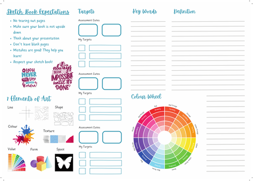 Art Sketchbook Insert | Teaching Resources