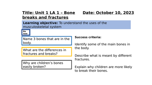 Bone Breaks and fractures | Teaching Resources
