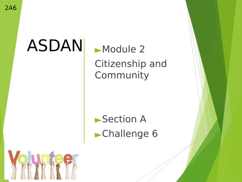 ASDAN Module 2 - Citizenship and Community - Unit of Work | Teaching ...