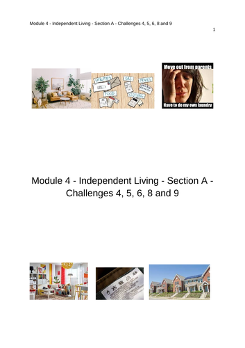 ASDAN Module 4 - Independent Living - Complete Unit of Work | Teaching ...