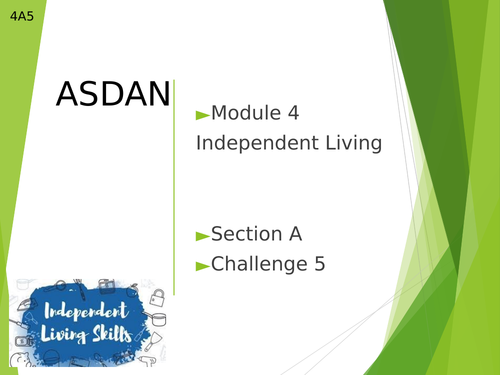 ASDAN Module 4 - Independent Living - Complete Unit of Work | Teaching ...