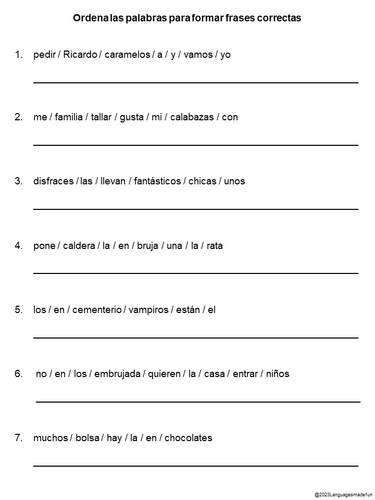 Spanish Halloween Worksheets - La Noche de Brujas | Teaching Resources