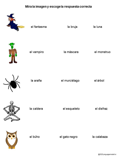 Spanish Halloween Worksheets - La Noche de Brujas | Teaching Resources