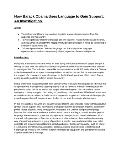 Aqa English Language A Level Nea Investigation Scheme Of Work