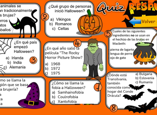 Spanish Halloween Quiz - Quiz in easy target language! | Teaching Resources