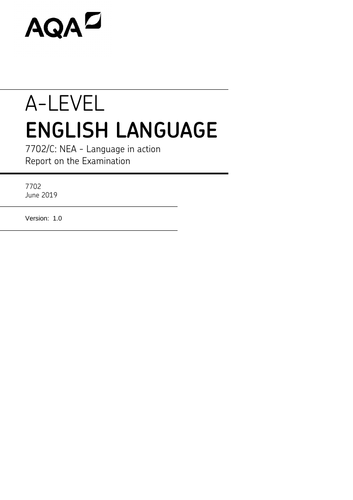 Aqa English Language A Level Nea Commentary A Complete Set Of Lessons