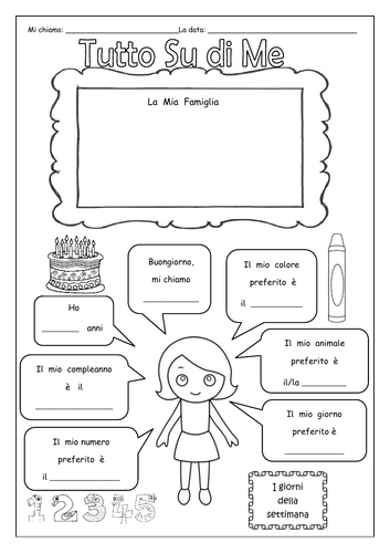 ITALIAN - ALL ABOUT ME - TUTTO SU DI ME | Teaching Resources