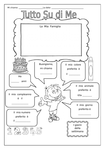 ITALIAN - ALL ABOUT ME - TUTTO SU DI ME | Teaching Resources