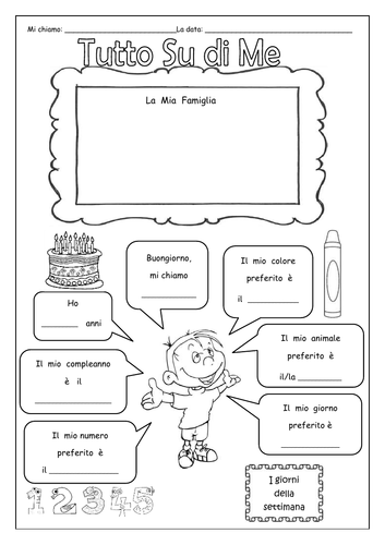 ITALIAN - ALL ABOUT ME - TUTTO SU DI ME | Teaching Resources