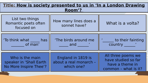 In a London Drawing Room - George Eliot | Teaching Resources