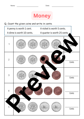 Money Worksheets Counting Coins Activities - Money Word Problems for ...