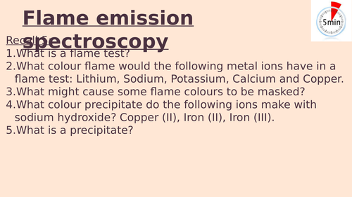KS4 - Flame emission spectroscopy lesson (GCSE Chem only) | Teaching ...