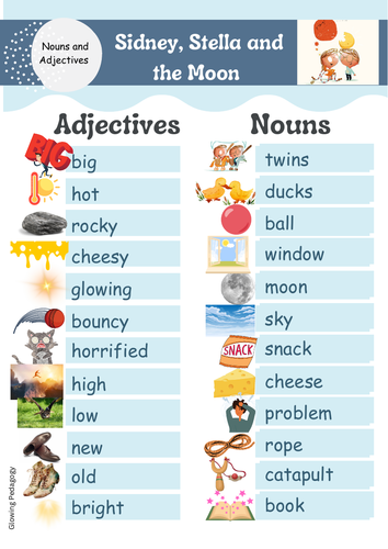 Sidney, Stella and the Moon_Vocabulary_Adjectives and Nouns | Teaching ...