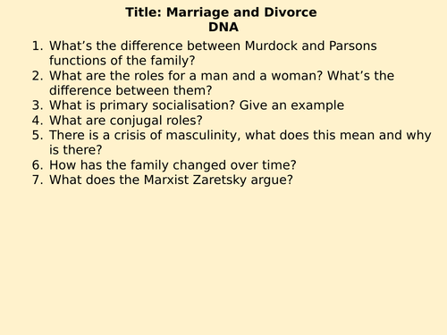 WJEC / Eduqas GCSE Sociology Families full unit | Teaching Resources