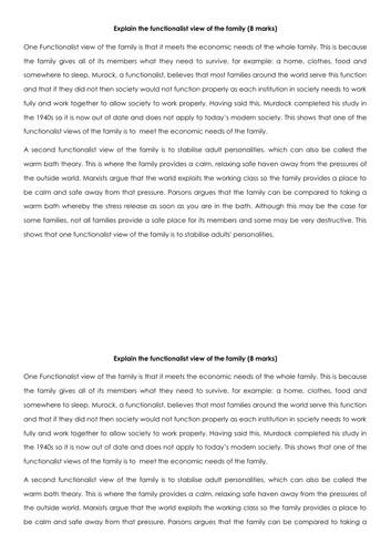 WJEC / Eduqas GCSE Sociology Families full unit | Teaching Resources