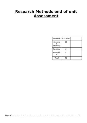 eduqas / wjec GCSE Sociology research methods unit of work | Teaching ...