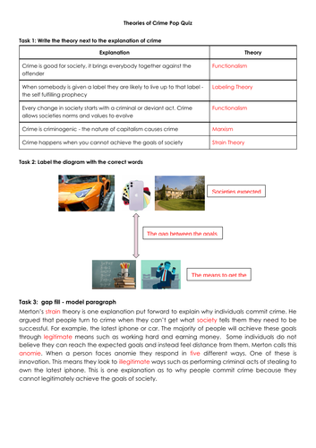 eduqas / wjec GCSE Sociology Crime unit of work | Teaching Resources