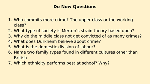 eduqas / wjec GCSE Sociology Crime unit of work | Teaching Resources