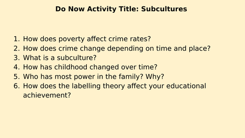 eduqas / wjec GCSE Sociology Crime unit of work | Teaching Resources