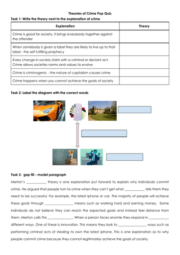 eduqas / wjec GCSE Sociology Crime unit of work | Teaching Resources