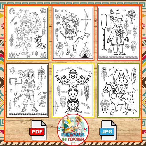 Native American heritage month coloring pages | November activities ...