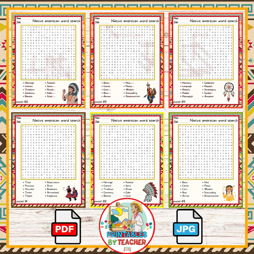 Native American heritage month words search | November activities ...