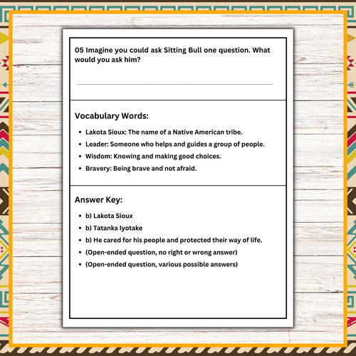 Native American heritage month activities | Sitting Bull reading ...