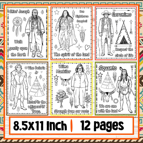 Native American heritage month coloring pages | 12 Leaders coloring ...
