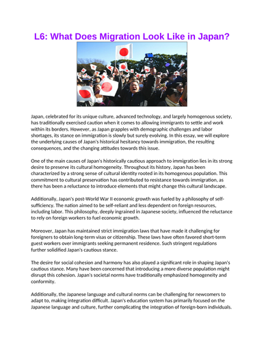 Japan Migration | Teaching Resources