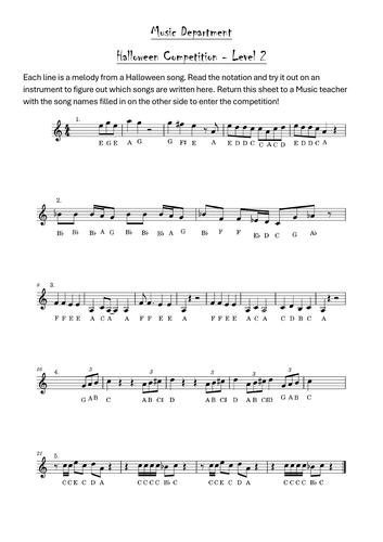 Halloween Music Competition | Teaching Resources