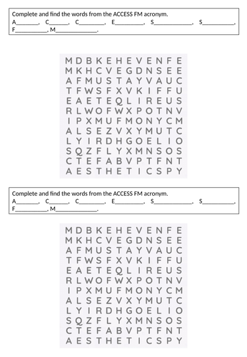 ACCESS FM starter | Teaching Resources