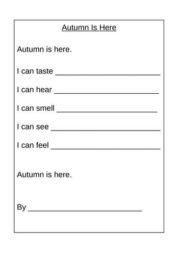Autumn Senses Poem 1 Week Unit | Teaching Resources