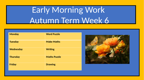 Early morning work Autumn 1 week 6 | Teaching Resources