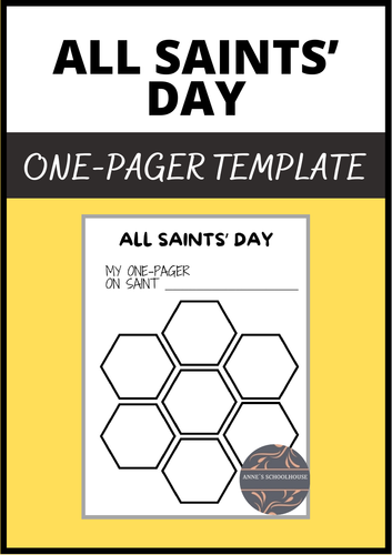All Saints' Day One-Pager - Graphic Organizers - Saints - Hexagon ...