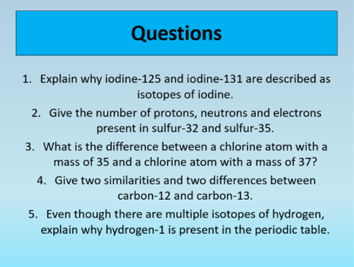 GCSE AQA Chemistry C1 Isotopes PowerPoint | Teaching Resources
