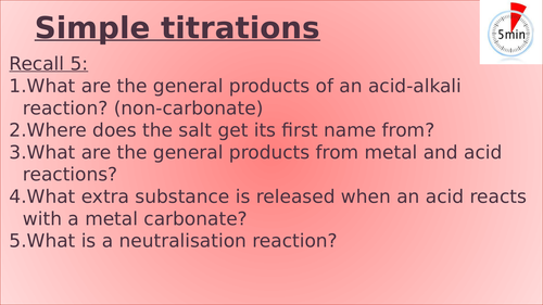 KS3 - Simple titrations lesson | Teaching Resources