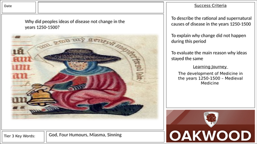Edexcel Medieval Medicine 1250-1500 - Lesson Pack | Teaching Resources