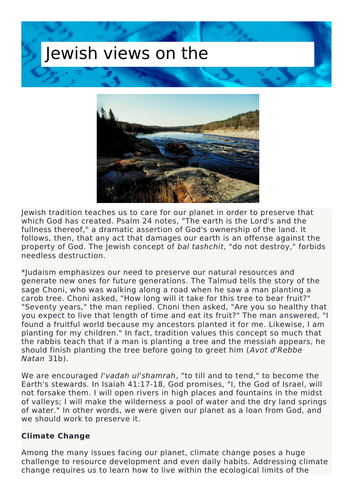 AQA Jewish Beliefs and Teachings Unit | Teaching Resources