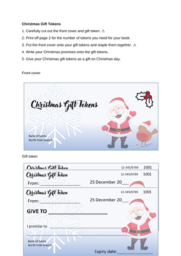 Graphic project to create Christmas gift tokens | Teaching Resources
