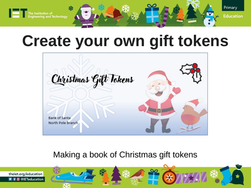 Graphic project to create Christmas gift tokens | Teaching Resources