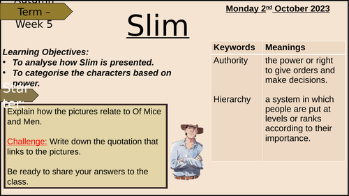 Slim-Of Mice and Men | Teaching Resources