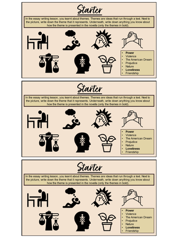 Tracking Themes-Of Mice and Men | Teaching Resources