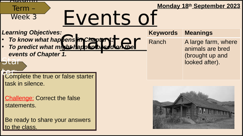 Events of Chapter 1-Of Mice and Men | Teaching Resources